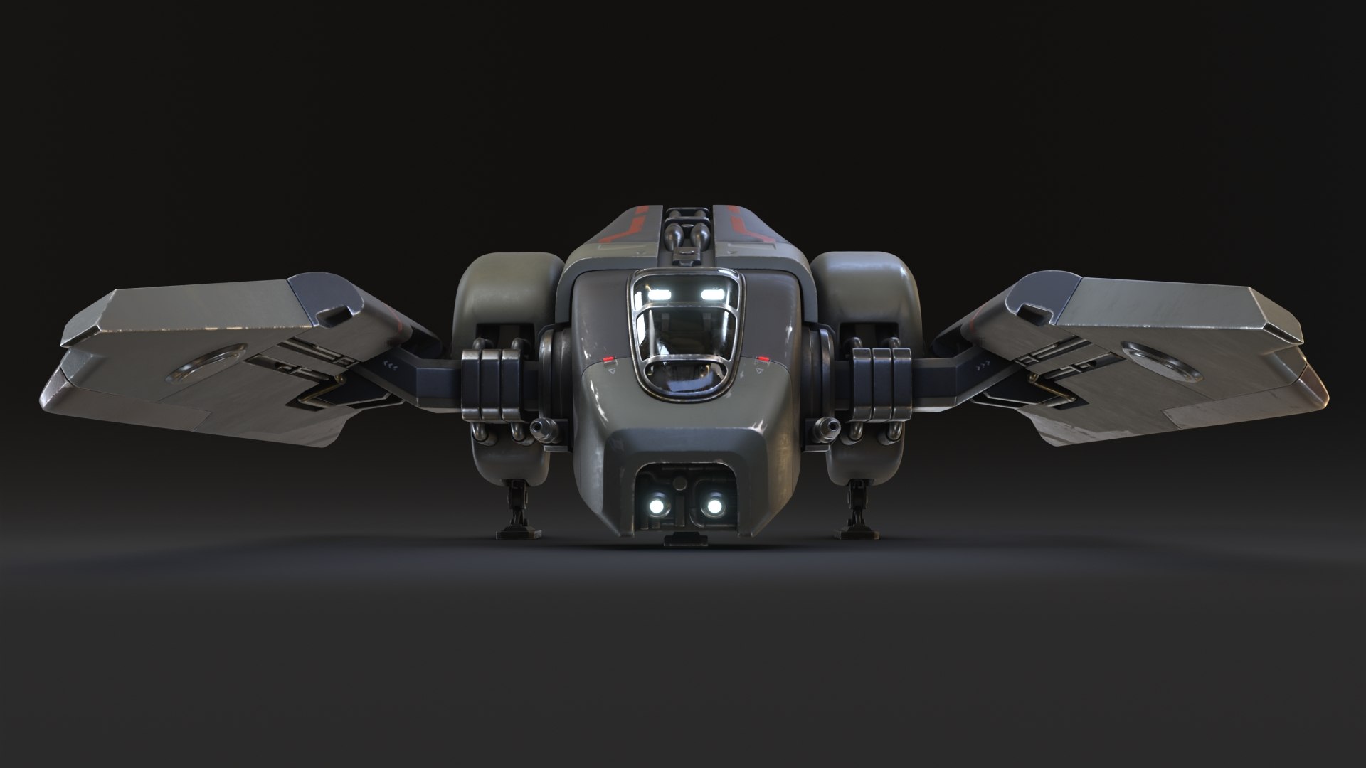 Spaceship With Cockpit Model - TurboSquid 2110613