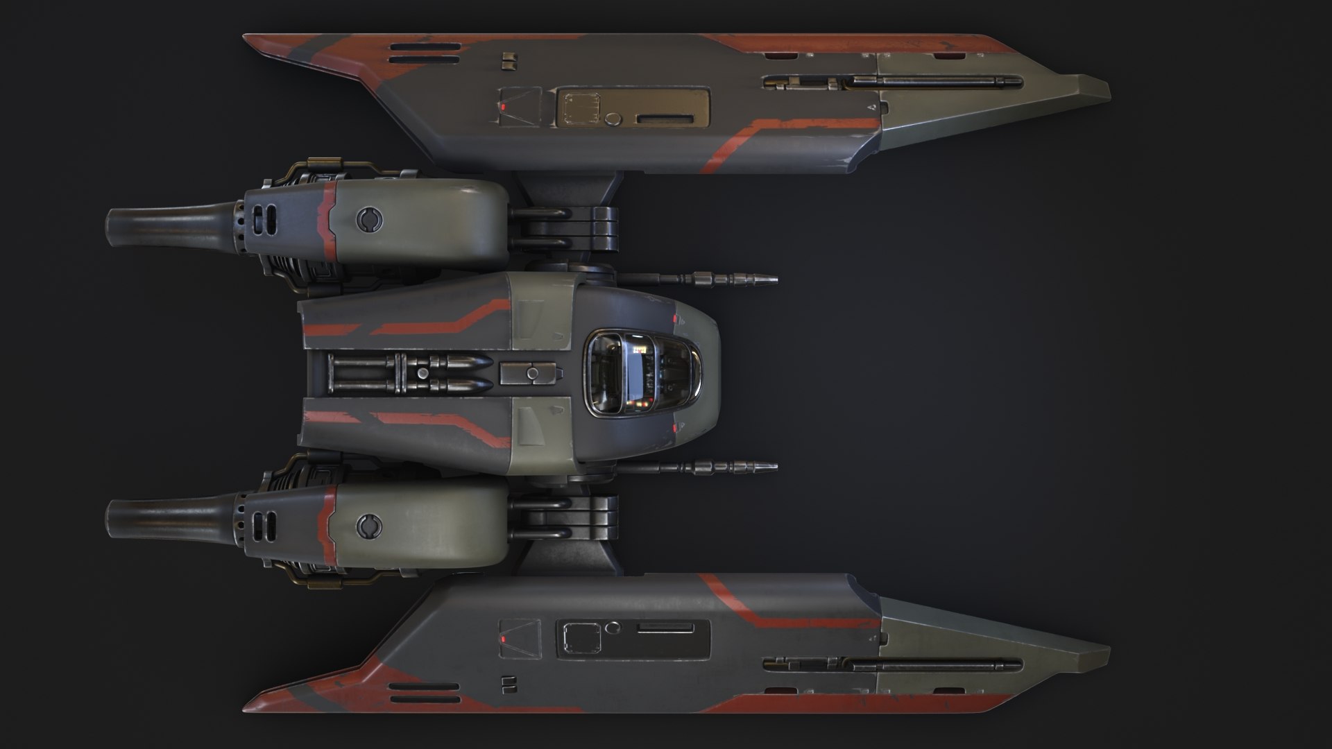 Spaceship With Cockpit Model - TurboSquid 2110613