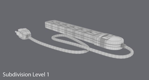3d power strip model