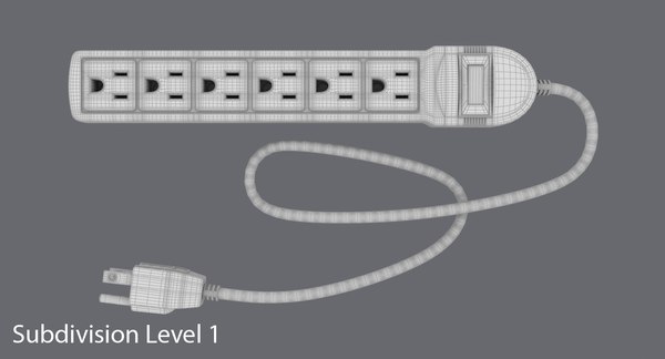 3d power strip model