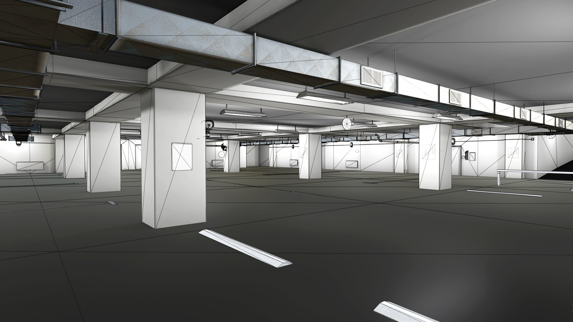 Parking underground 3D model - TurboSquid 1361023