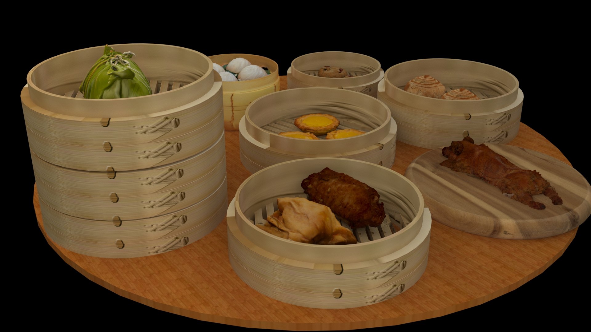 3D Chinese Dim Sum Model - TurboSquid 2284996