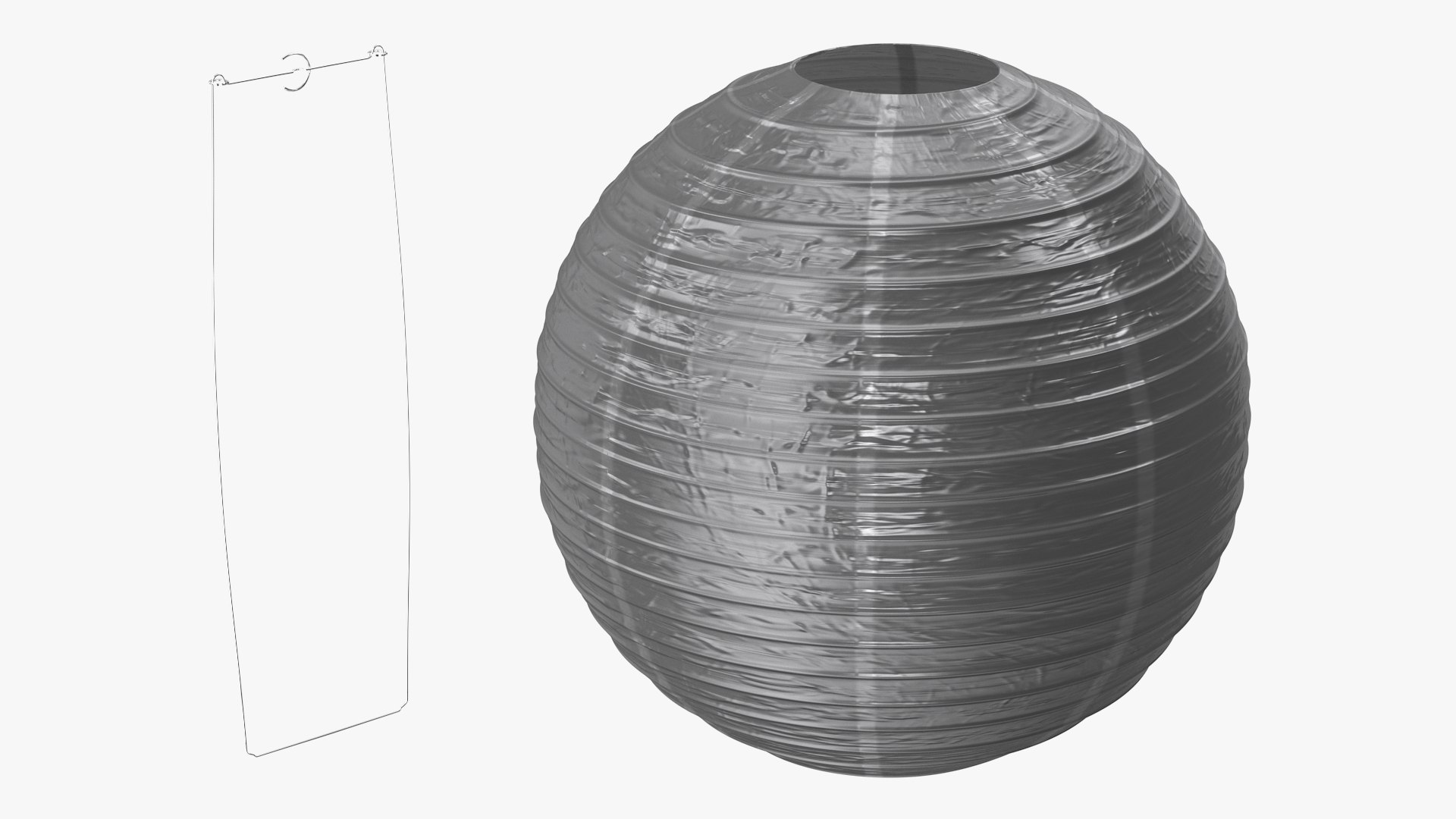 Round Paper Lantern Grey 3D Model - TurboSquid 1901492