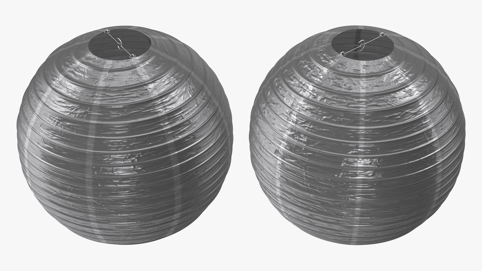 Round Paper Lantern Grey 3D Model - TurboSquid 1901492