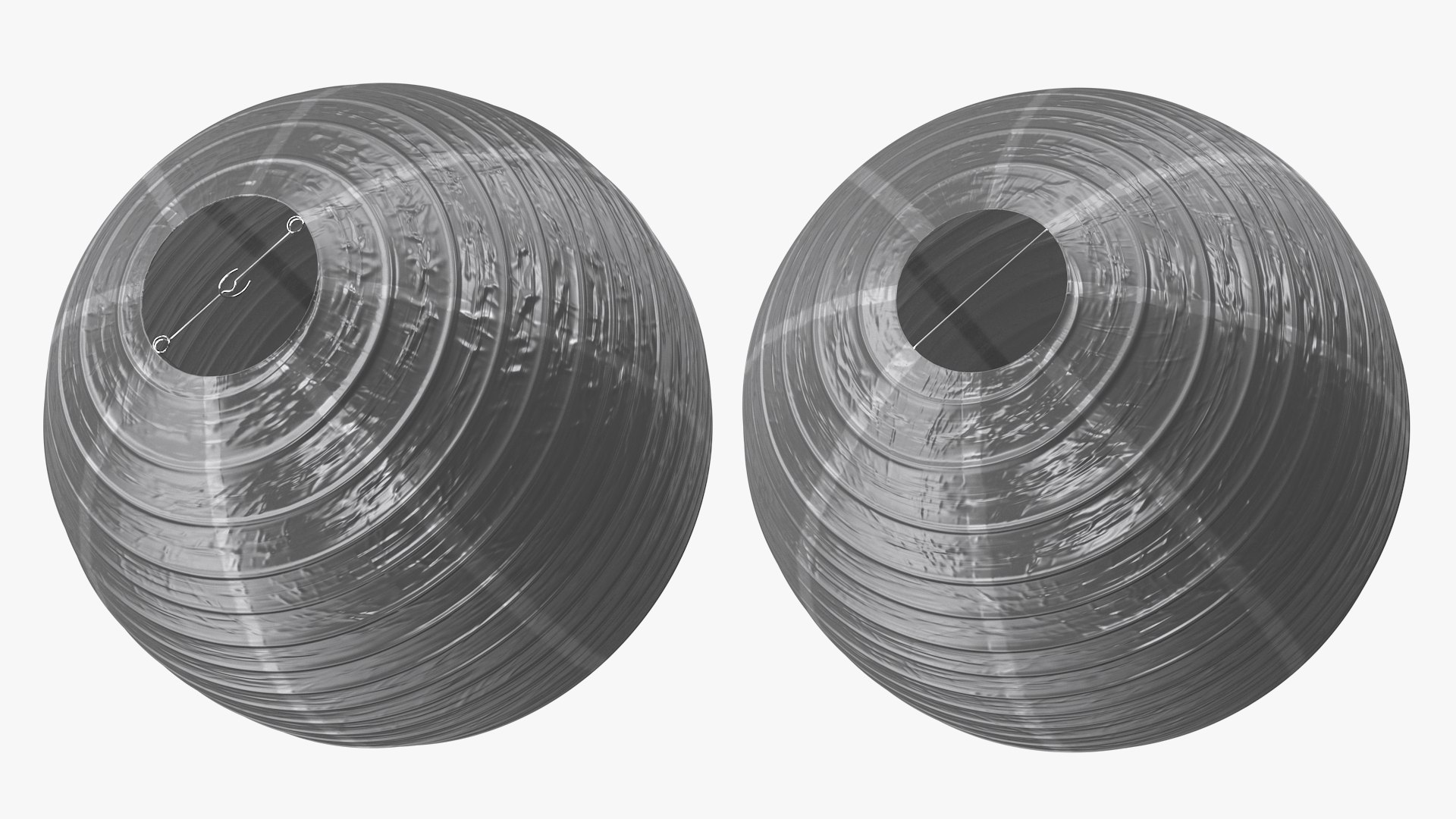 Round Paper Lantern Grey 3D Model - TurboSquid 1901492