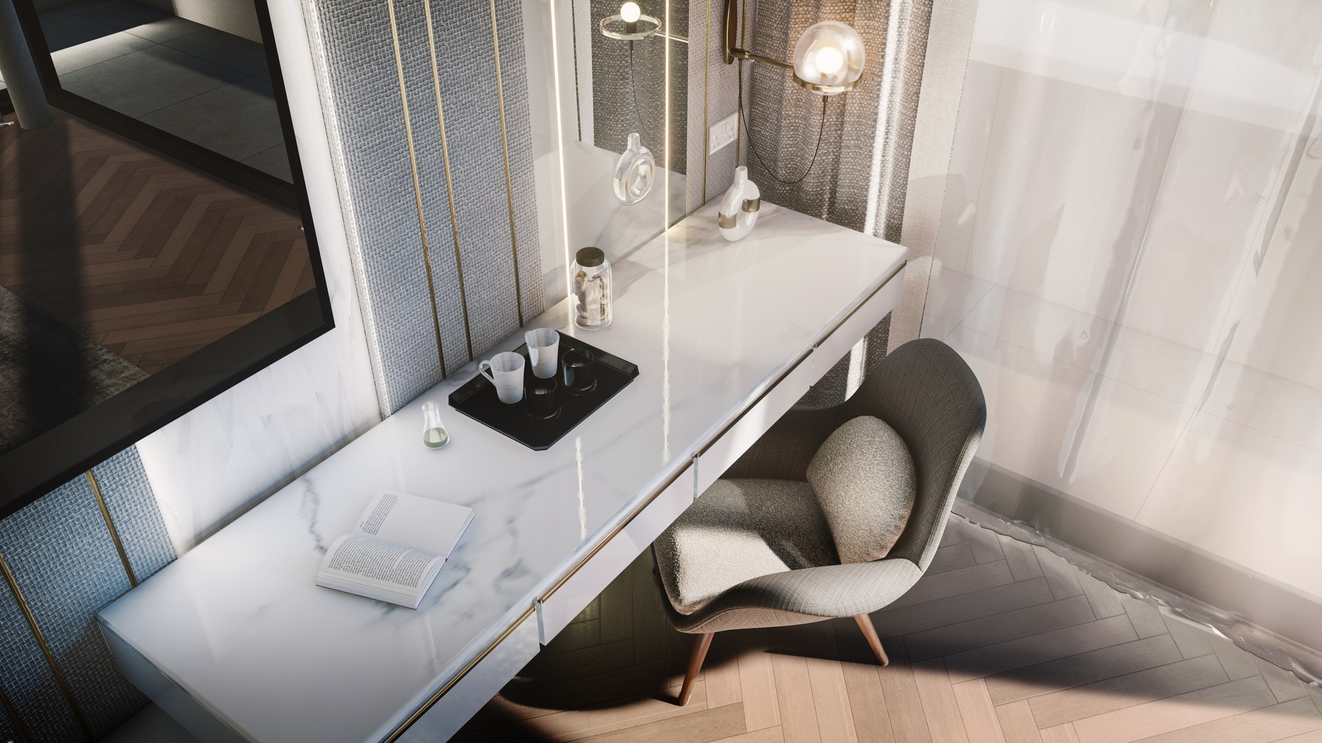 3D Model Modern Hill House Interior Scene - Master Bed Room 3D Model ...