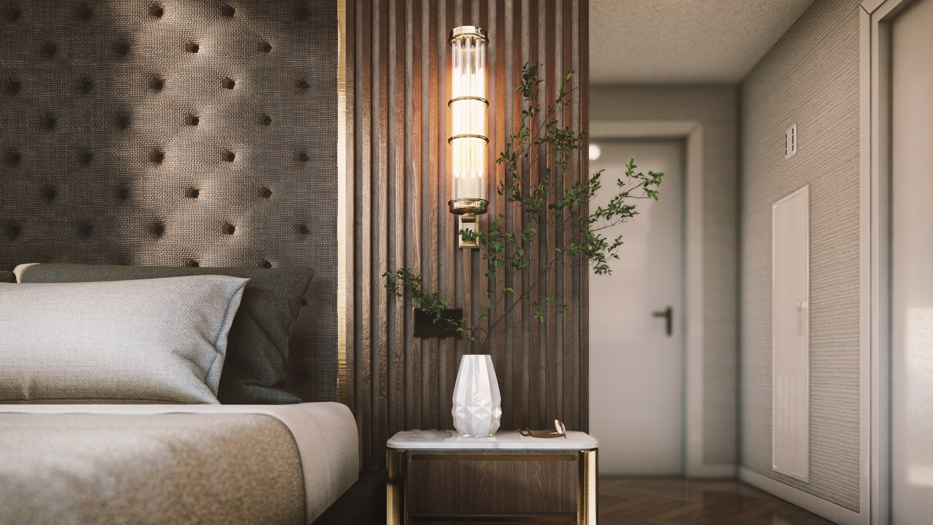 3D Model Modern Hill House Interior Scene - Master Bed Room 3D Model ...