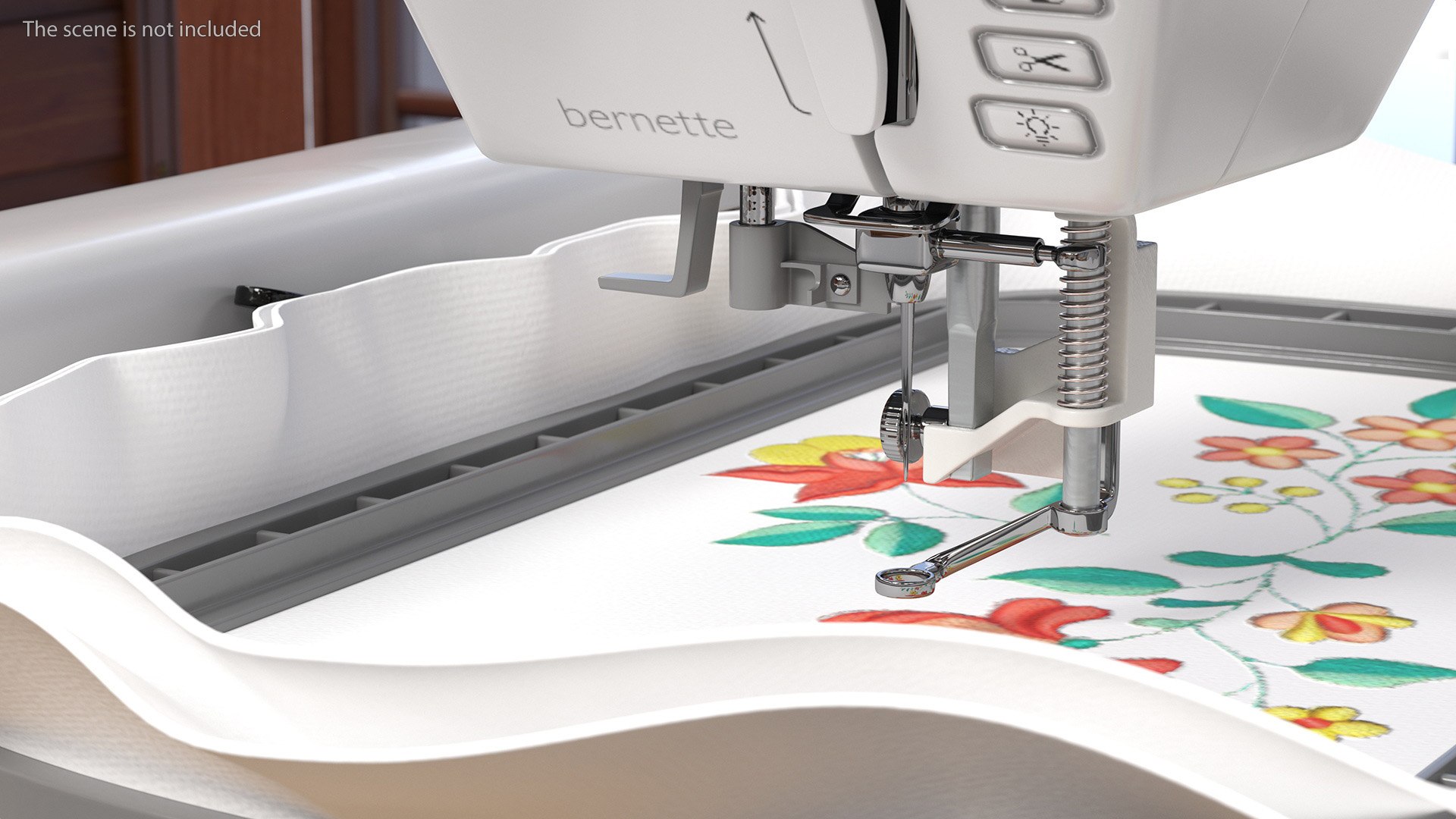 3D Embroidery Machine Bernette B70 Deco Screen On Rigged For Cinema 4D - TurboSquid 2193409