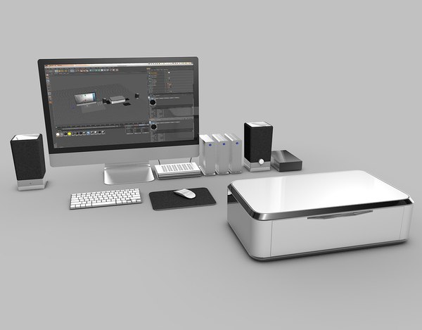3d model computer workstation tech pack