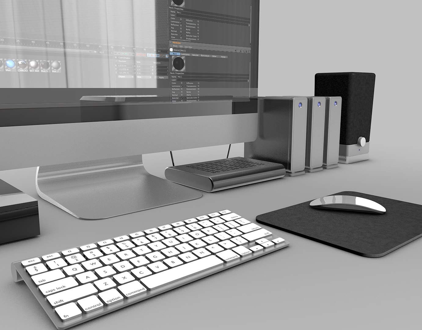 3d model computer workstation tech pack