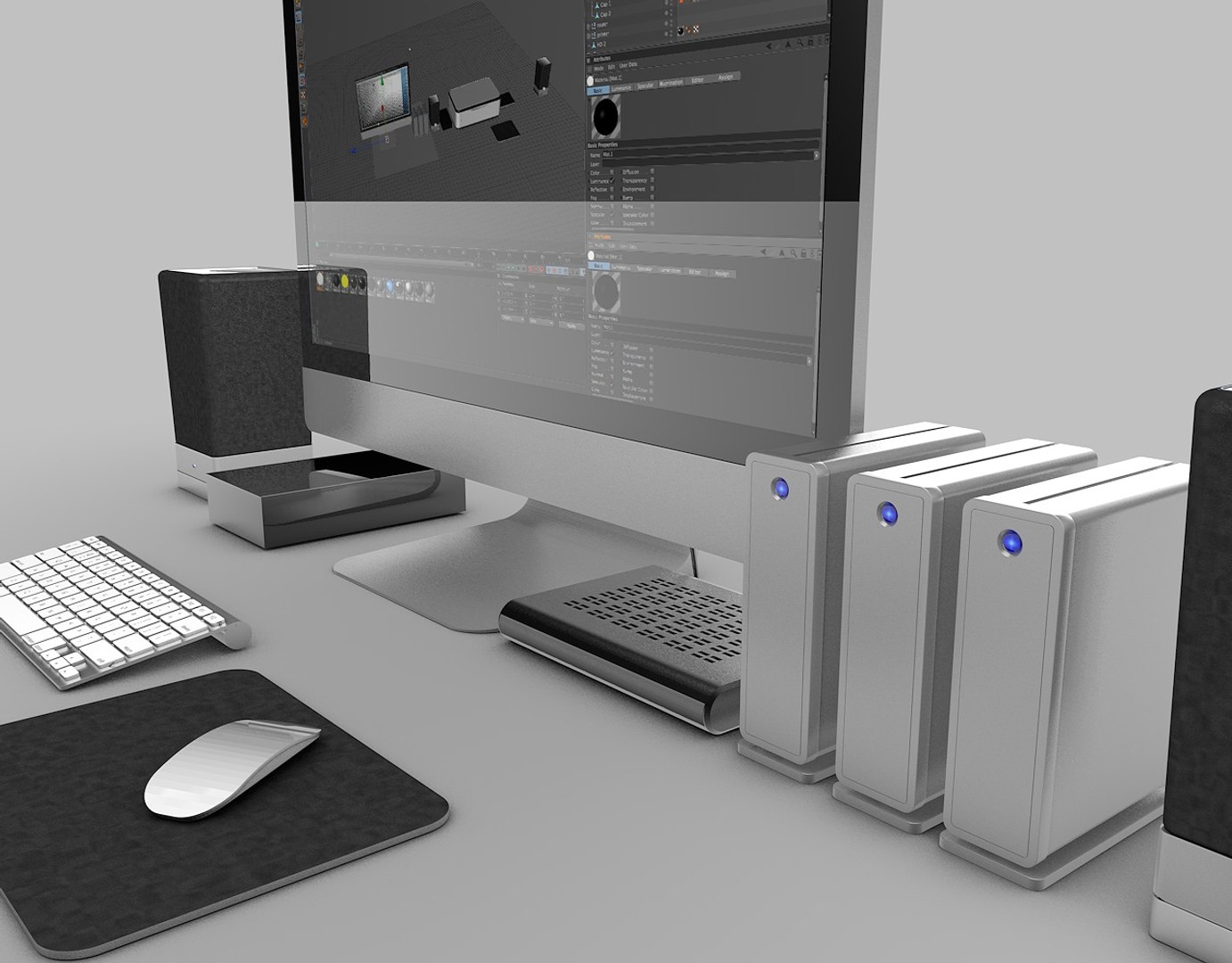 3d model computer workstation tech pack