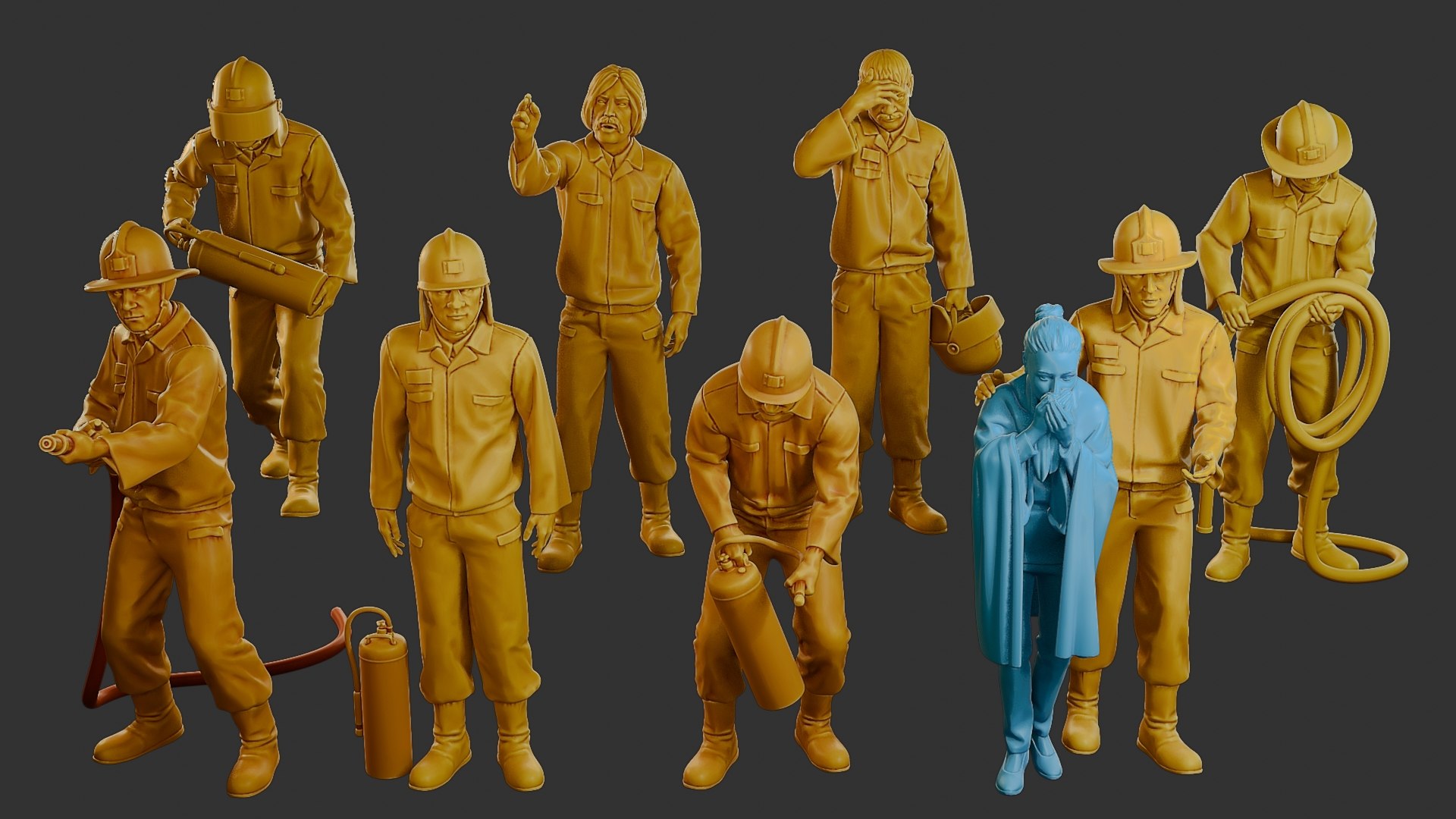 3D Model Czechoslovakian Firefighter 90s Pack 2 - TurboSquid 2378213