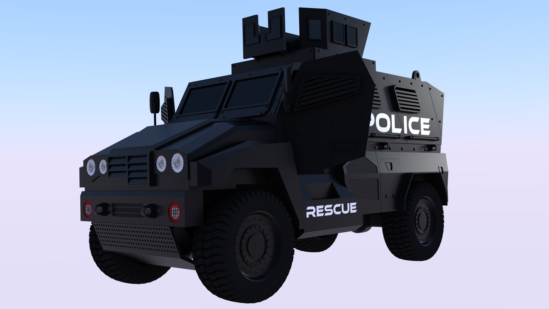 Free Police Mrap 3d Model