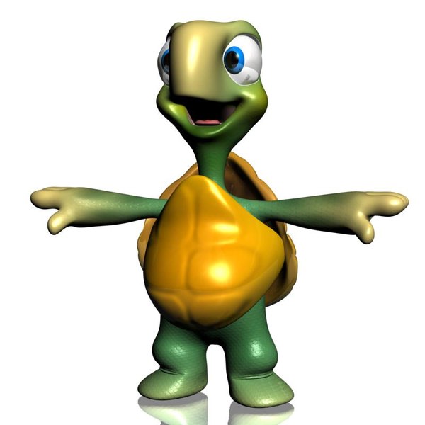 3ds cartoon turtle rigged