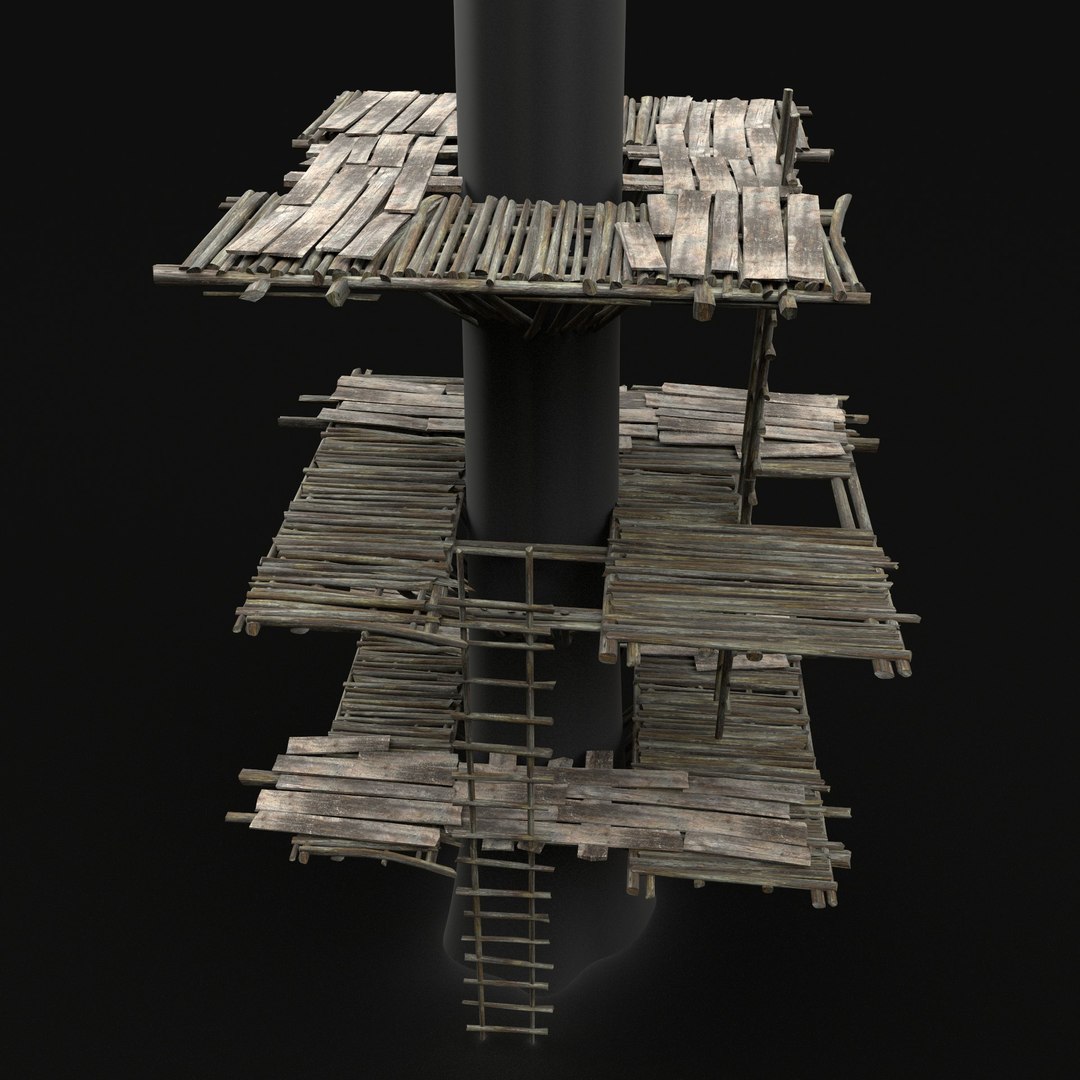 3D tree wooden platform - TurboSquid 1678316