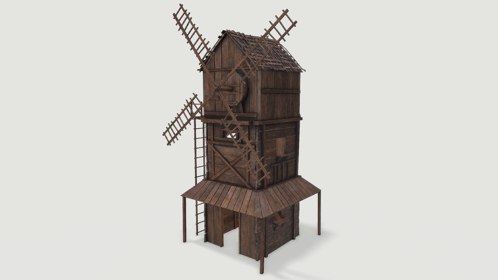 Medieval Wooden Windmill 3D - TurboSquid 1738133