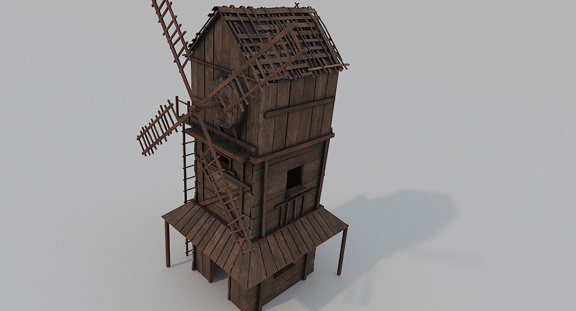 Medieval Wooden Windmill 3D - TurboSquid 1738133