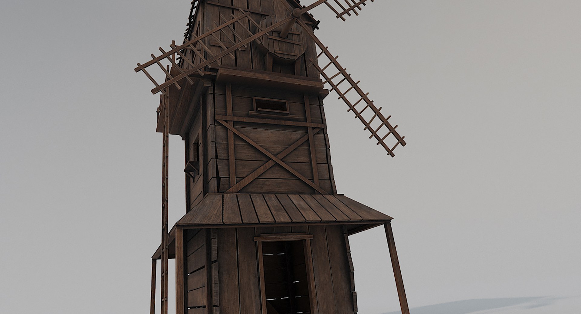 Medieval Wooden Windmill 3D - TurboSquid 1738133