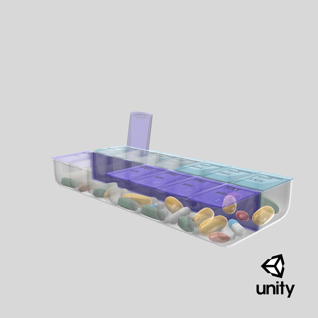 3D weekly pill organizer - TurboSquid 1334668