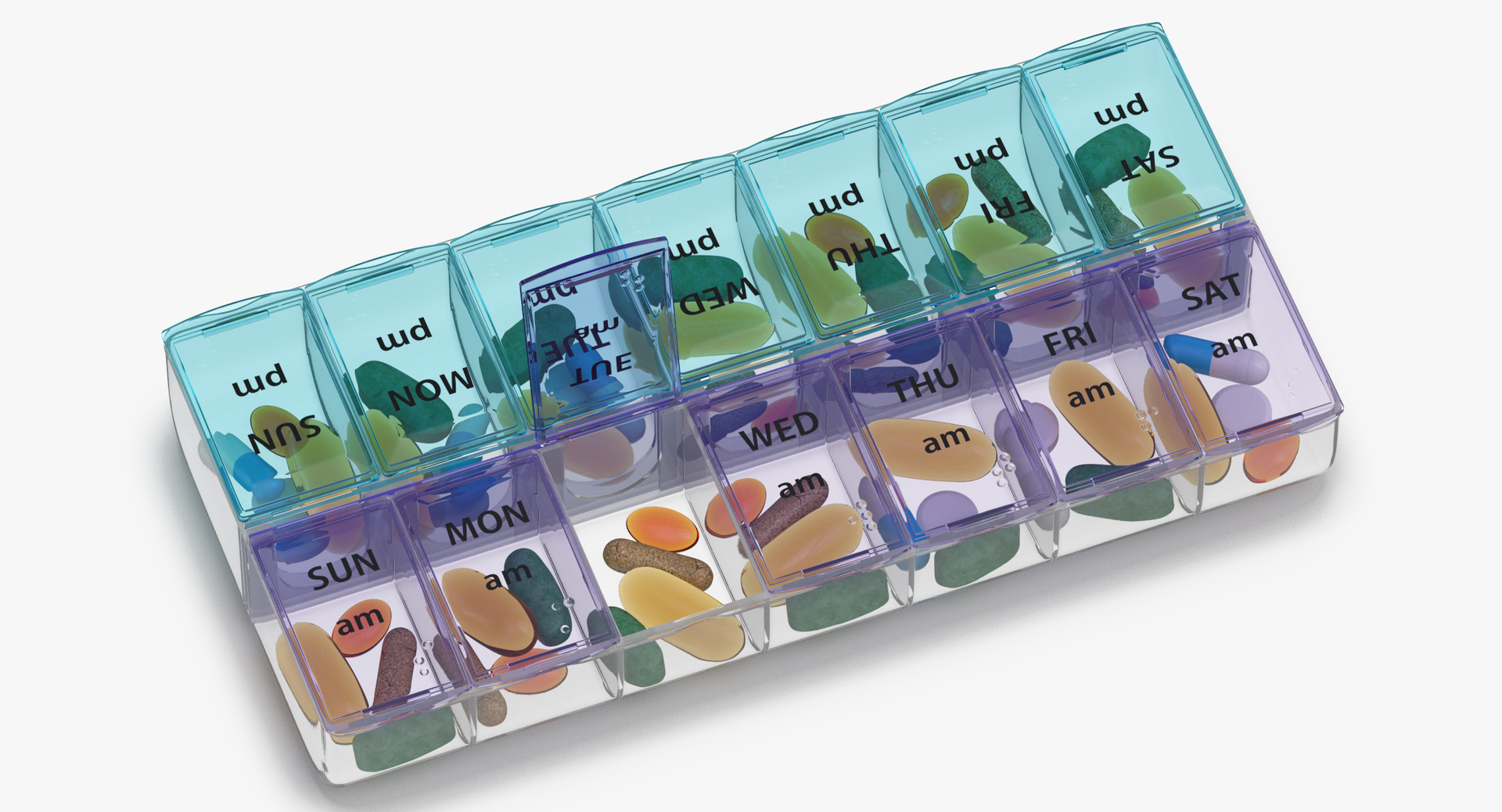 3D weekly pill organizer - TurboSquid 1334668