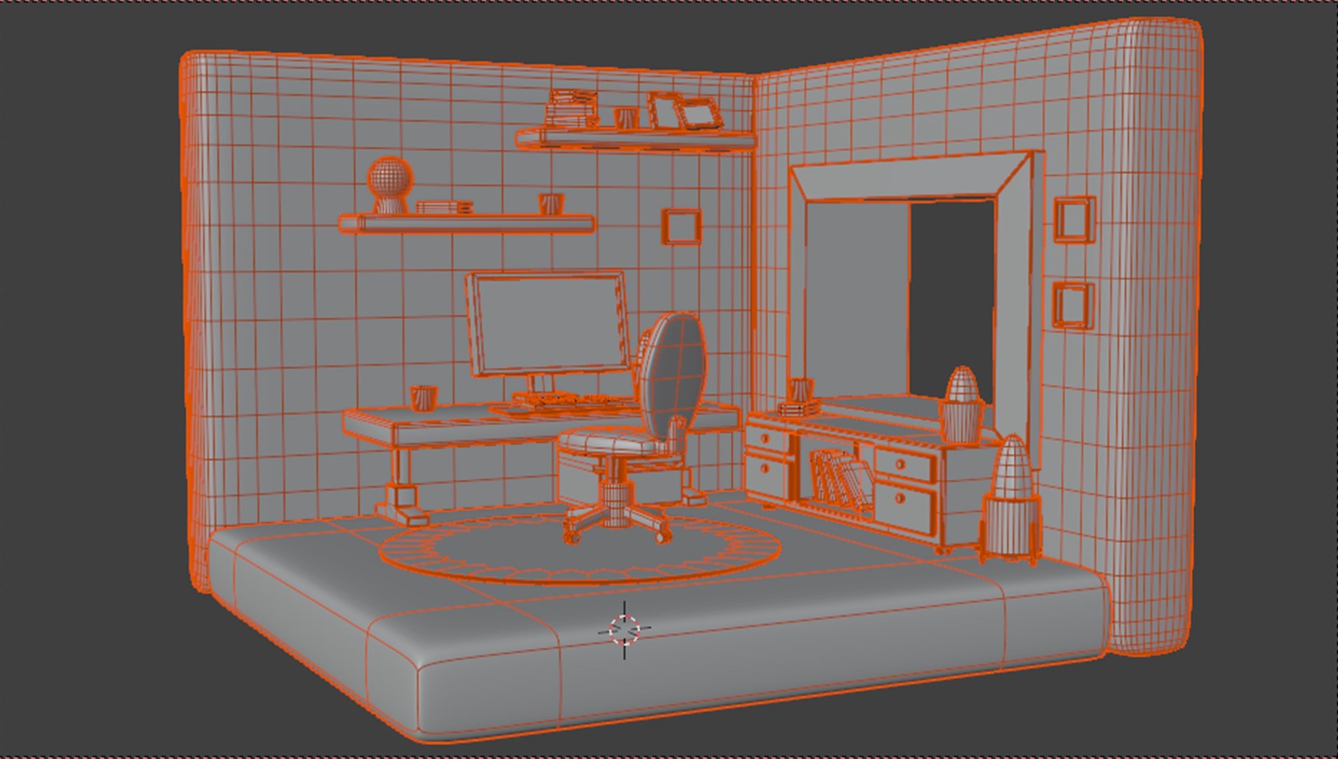 3D Mini Office 3d Model - TurboSquid 2254465