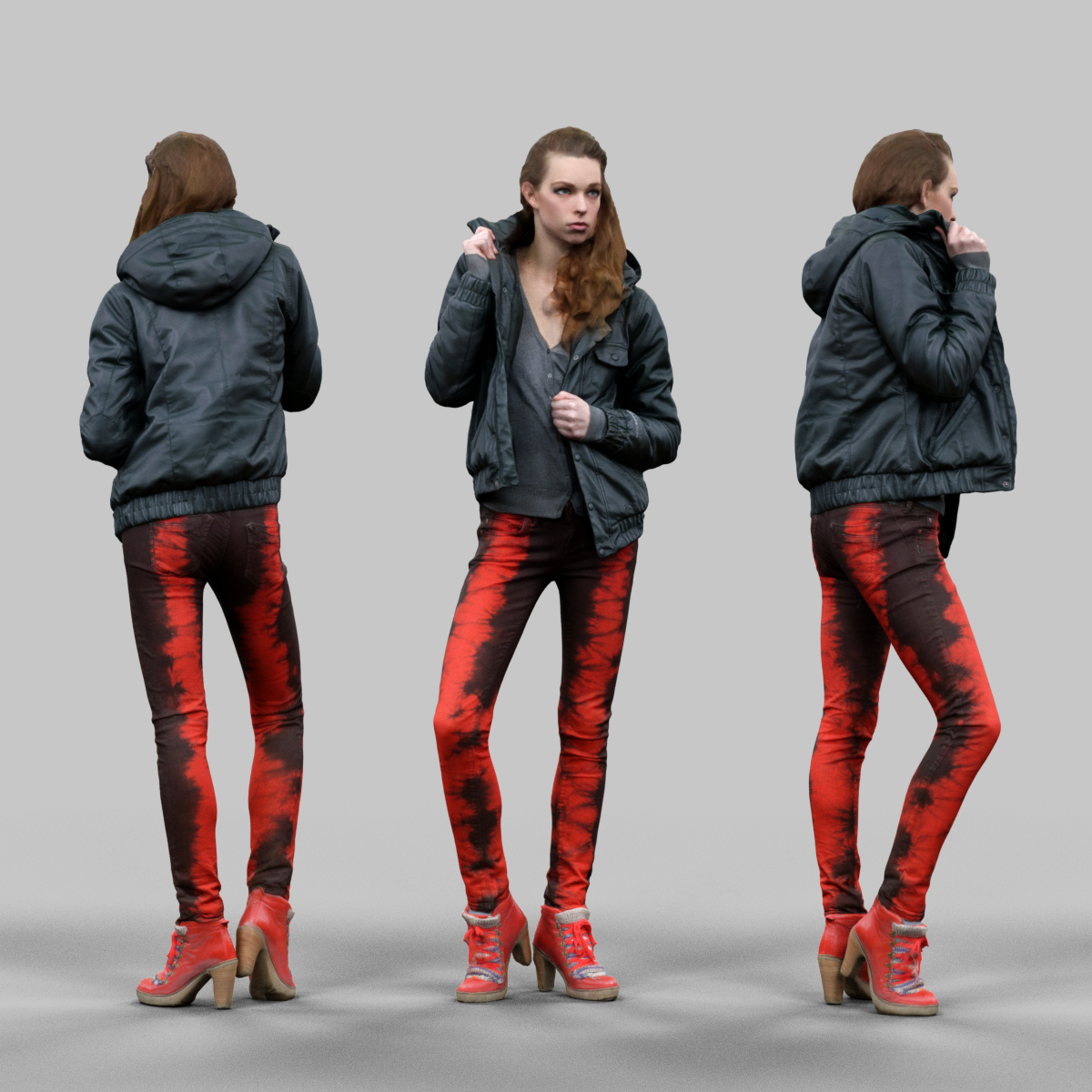 scanned female character 6 3d obj