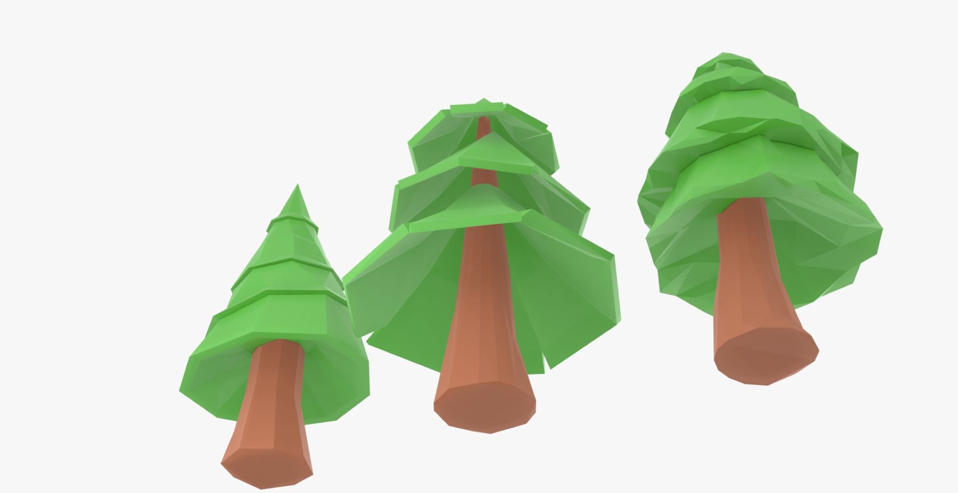 3D trees low poly three models tree 6-8 model - TurboSquid 2071337
