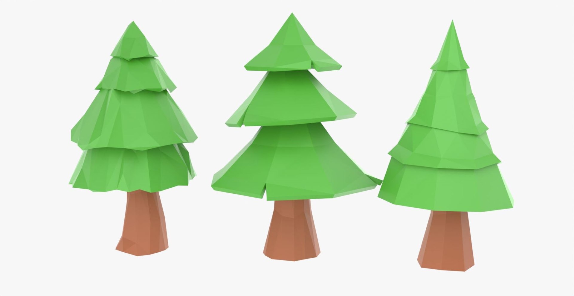 3D Trees Low Poly Three Models Tree 6-8 Model - TurboSquid 2071337
