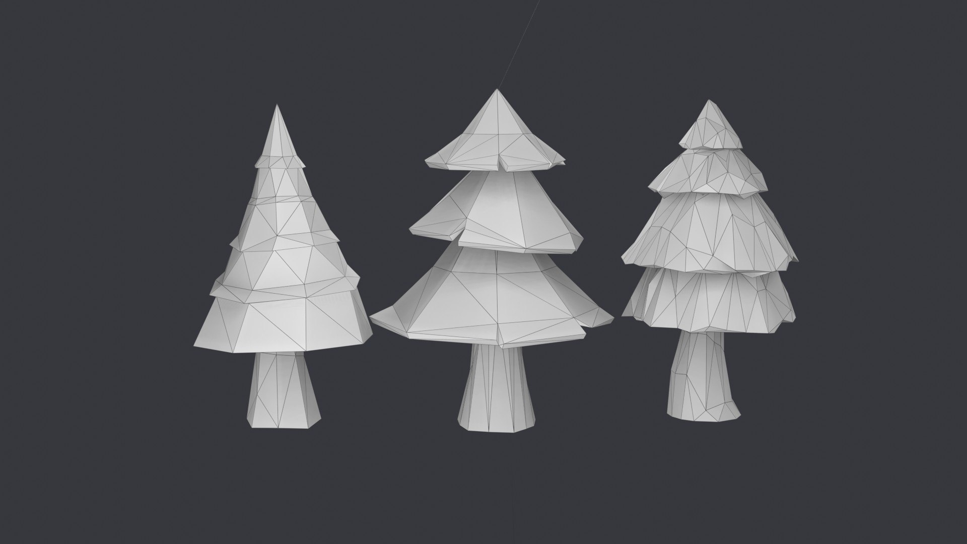 3D trees low poly three models tree 6-8 model - TurboSquid 2071337
