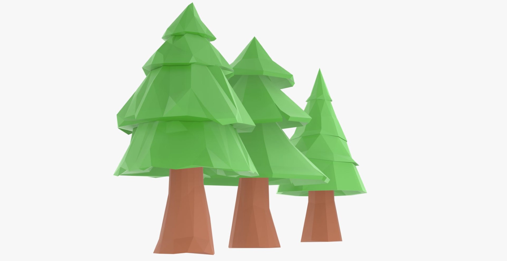 3D trees low poly three models tree 6-8 model - TurboSquid 2071337