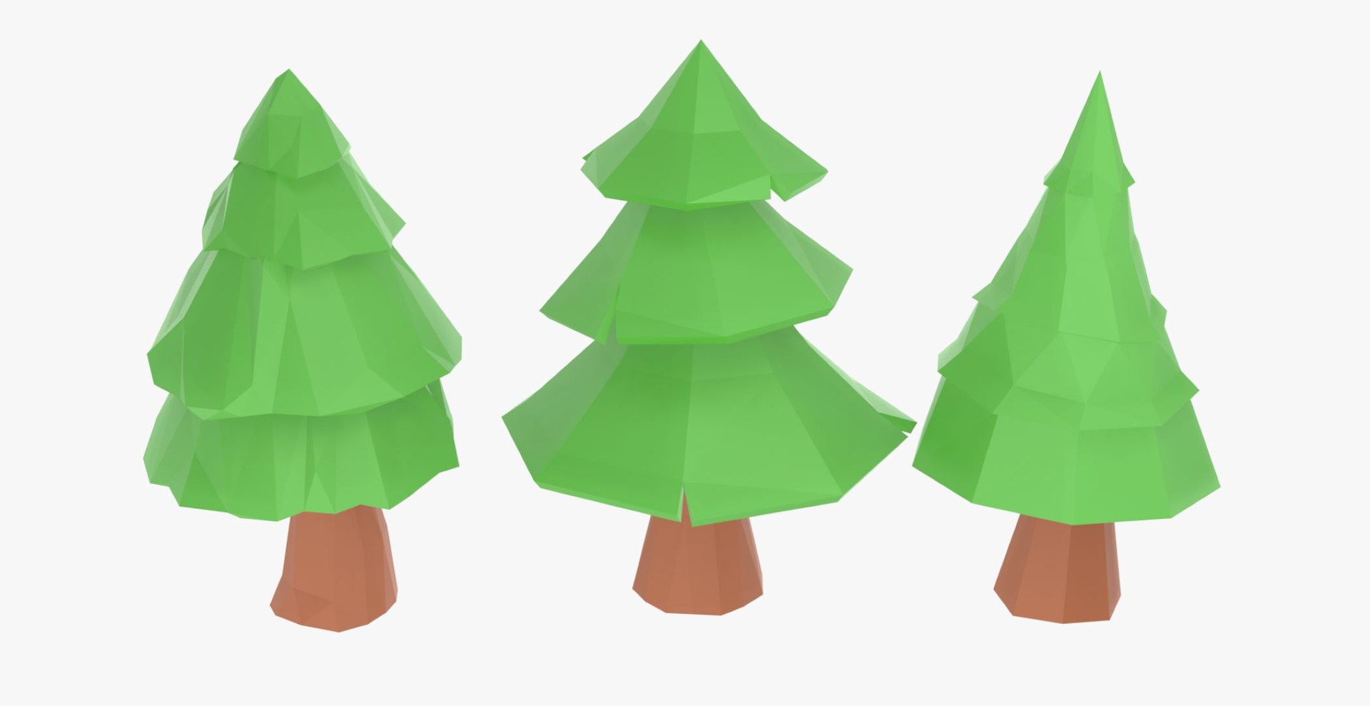 3D trees low poly three models tree 6-8 model - TurboSquid 2071337
