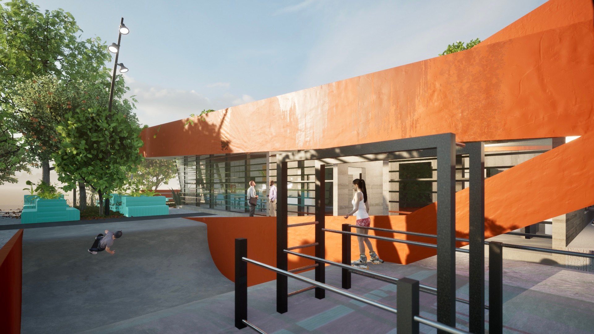 Modern Building Community Center 3D Model - TurboSquid 2424330