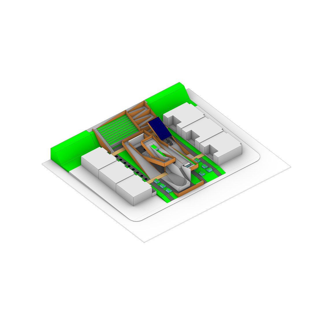 Modern Building Community Center 3D Model - TurboSquid 2424330