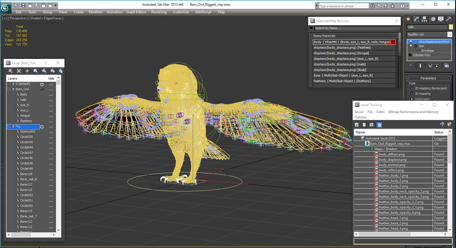 Barn owl rigged model - TurboSquid 1432231