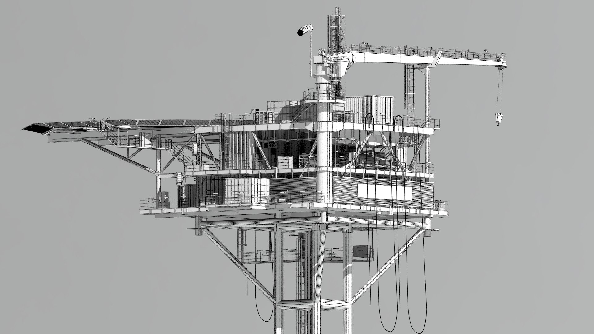 Wellhead platform minimum facility 3D model - TurboSquid 1429175