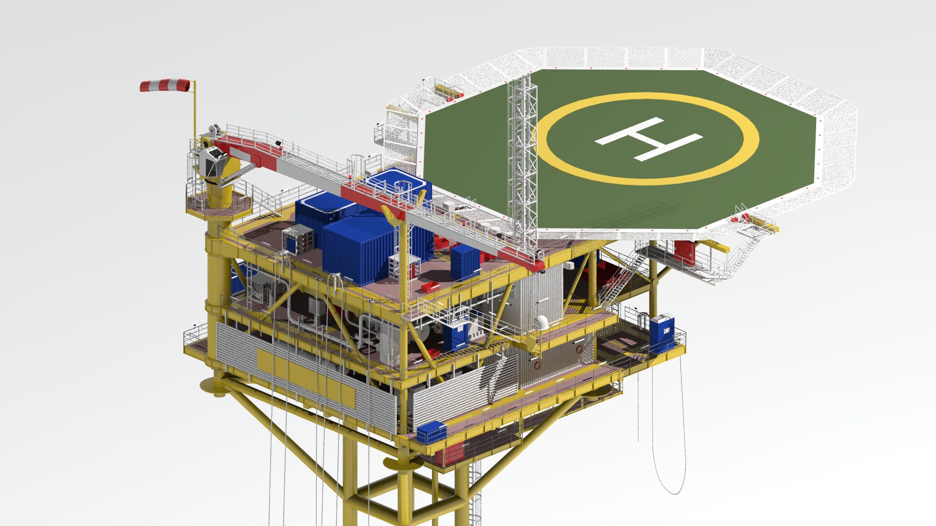 Wellhead platform minimum facility 3D model - TurboSquid 1429175