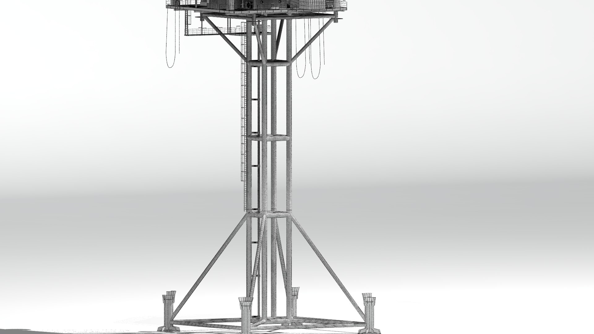 Wellhead platform minimum facility 3D model - TurboSquid 1429175