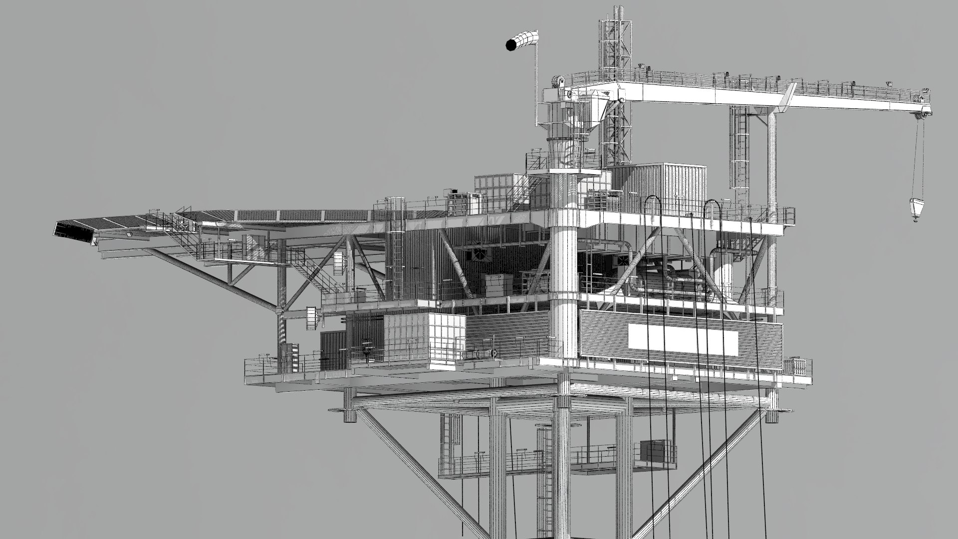 Wellhead Platform Minimum Facility 3D Model - TurboSquid 1429175