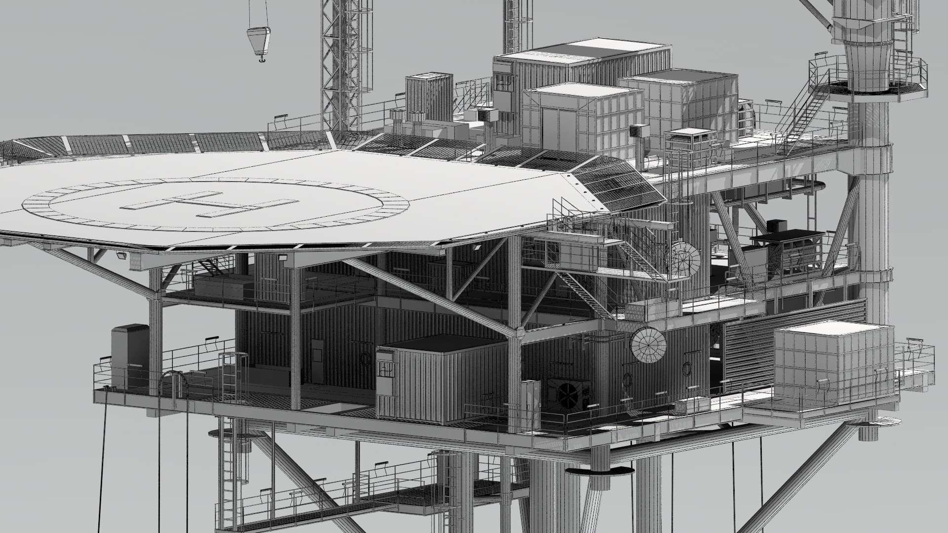 Wellhead platform minimum facility 3D model - TurboSquid 1429175