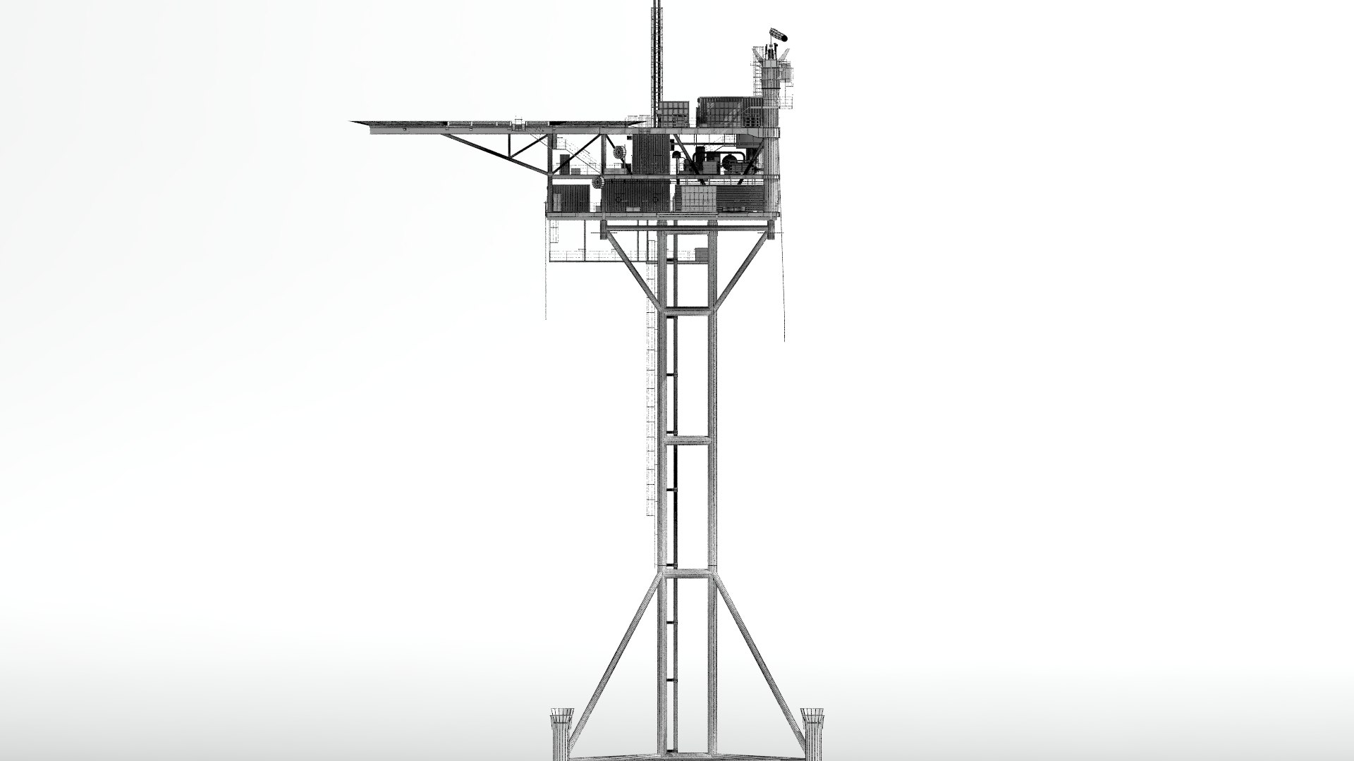 Wellhead platform minimum facility 3D model - TurboSquid 1429175