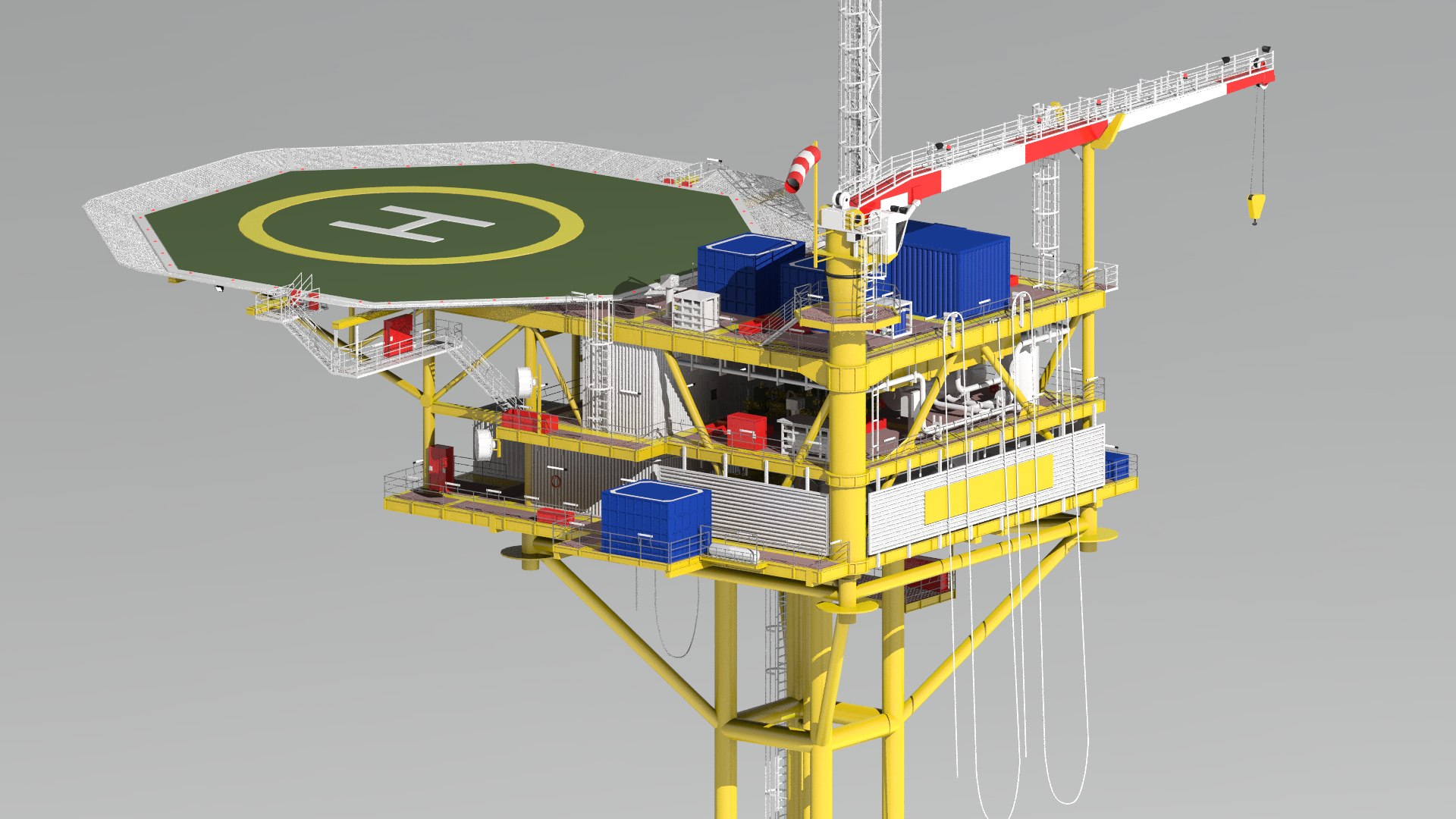 Wellhead platform minimum facility 3D model - TurboSquid 1429175