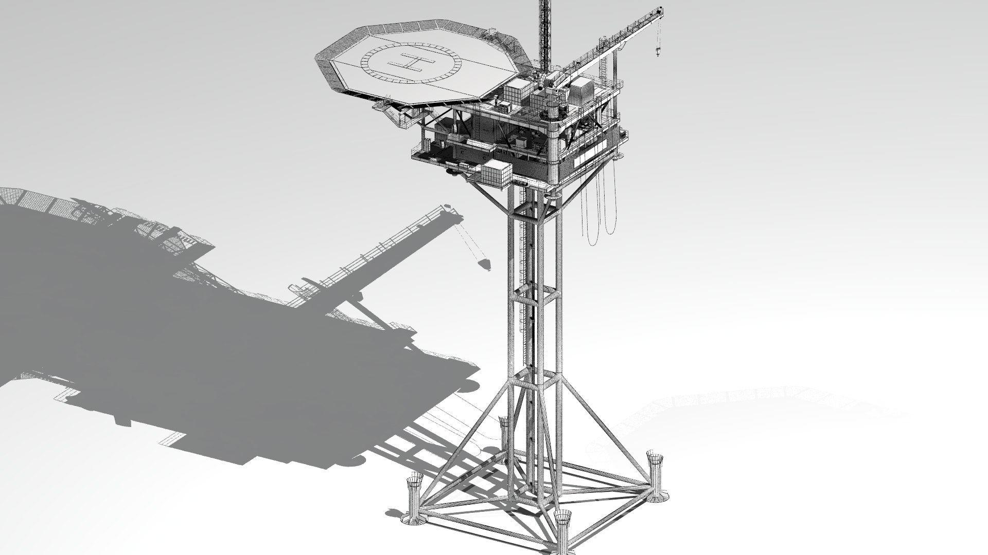 Wellhead platform minimum facility 3D model - TurboSquid 1429175