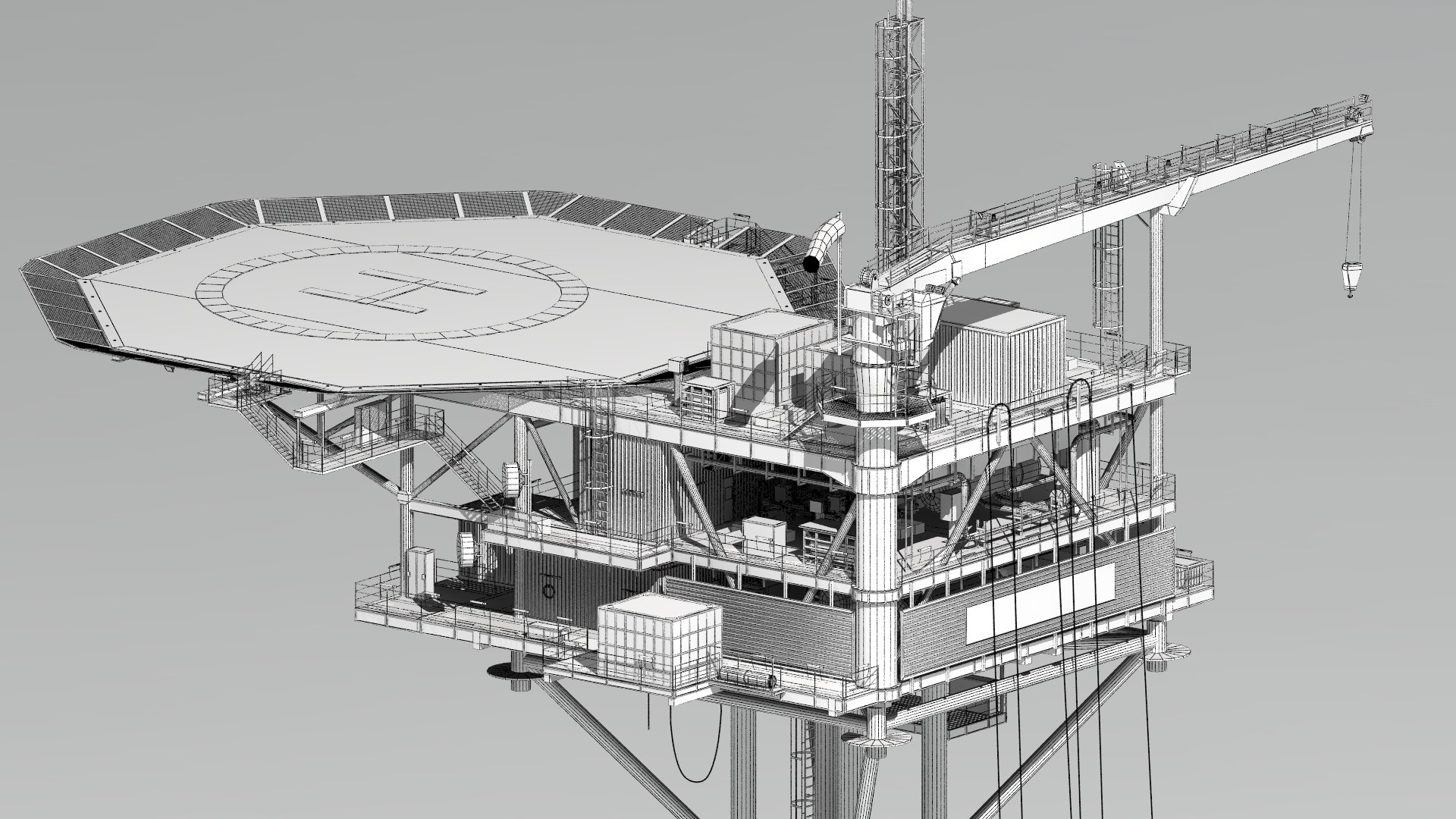 Wellhead Platform Minimum Facility 3D Model - TurboSquid 1429175