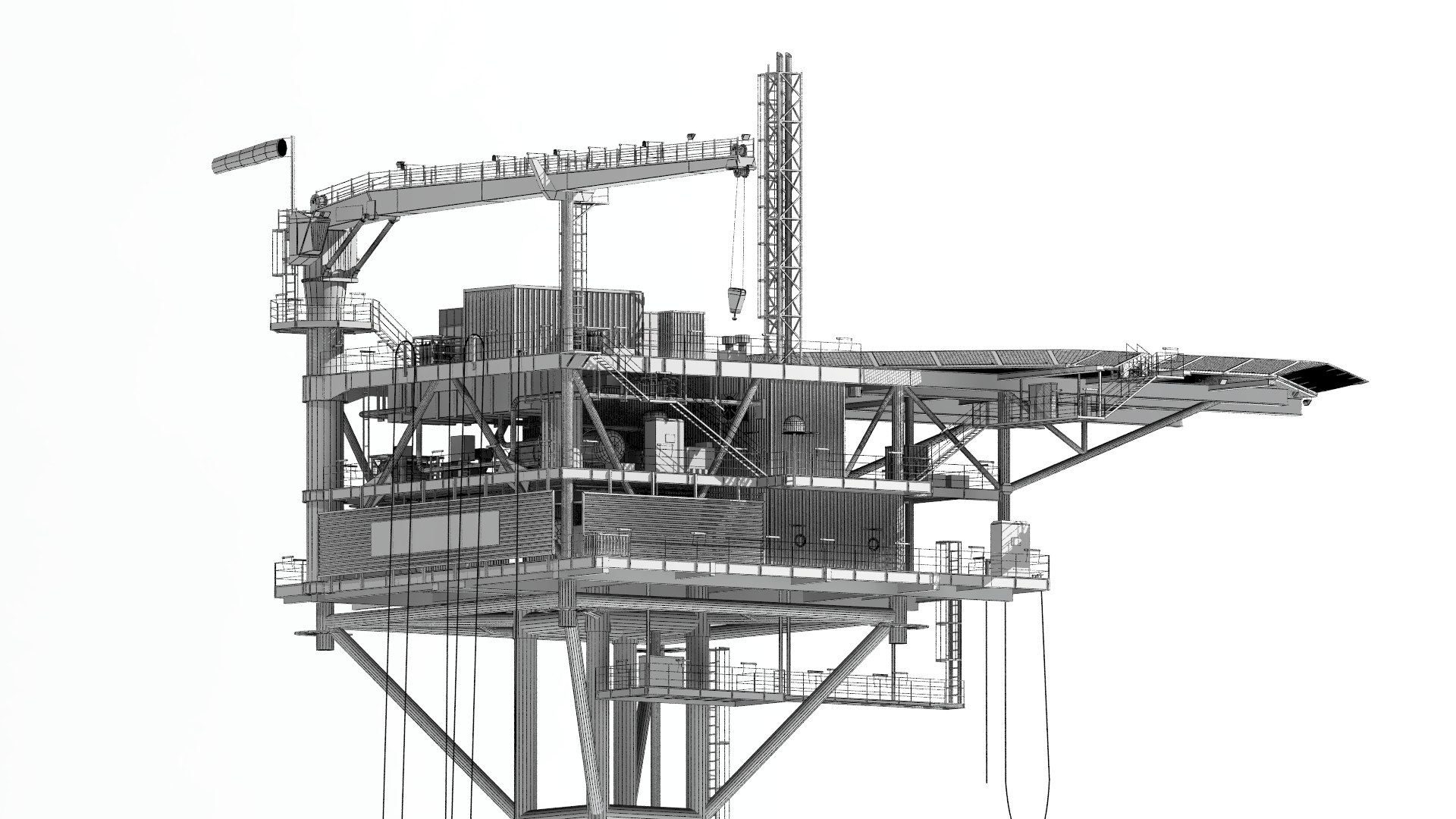 Wellhead platform minimum facility 3D model - TurboSquid 1429175