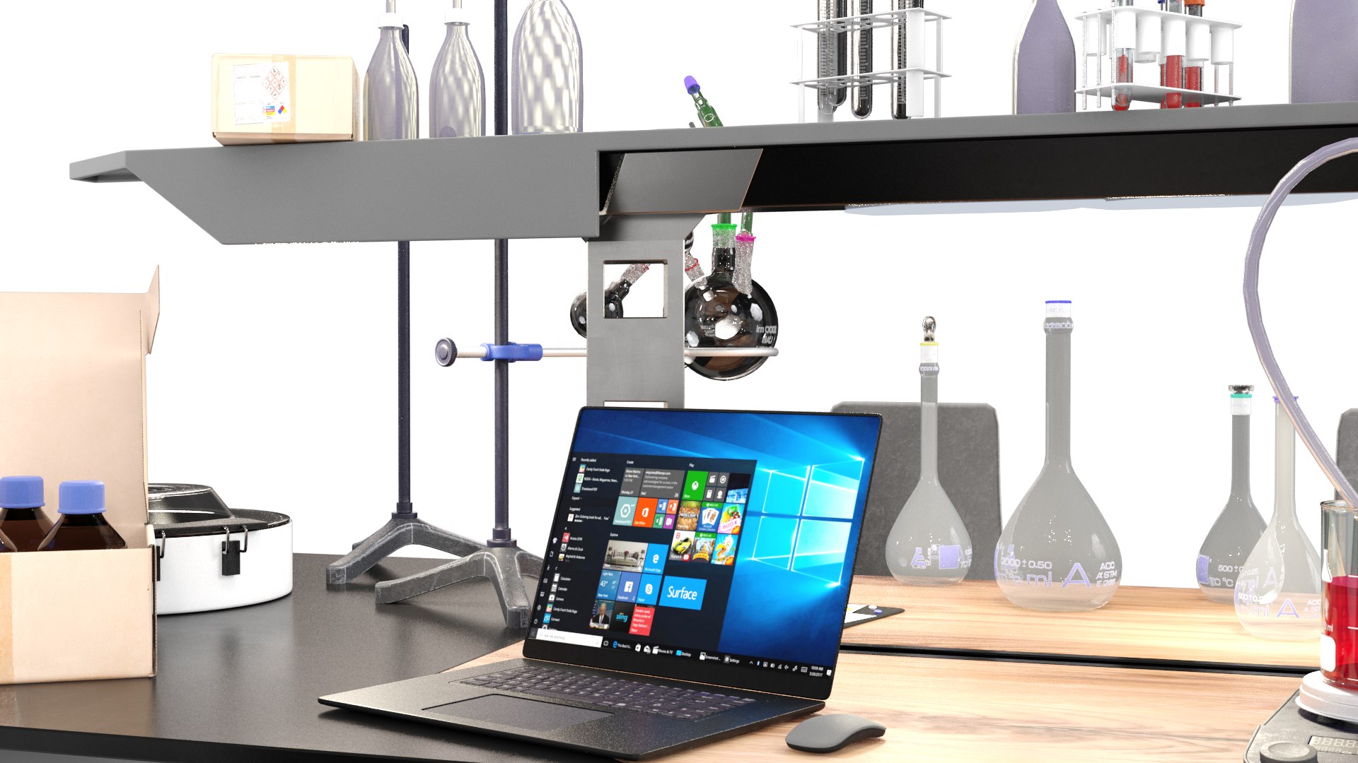 Modern Sci-Fi Lab Workplace 2 Model - TurboSquid 2088070