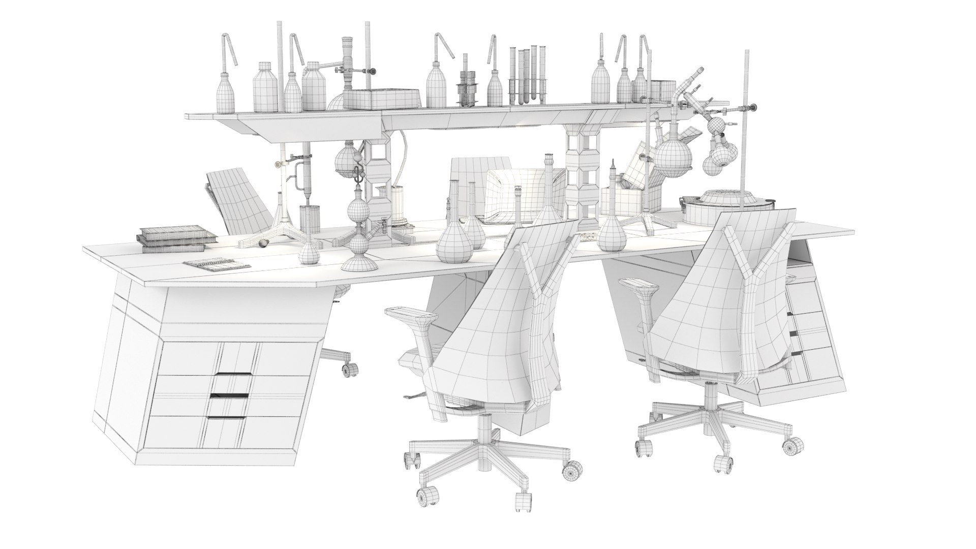 Modern Sci-Fi Lab Workplace 2 Model - TurboSquid 2088070