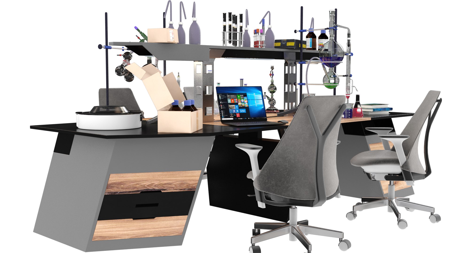 Modern Sci-Fi Lab Workplace 2 Model - TurboSquid 2088070