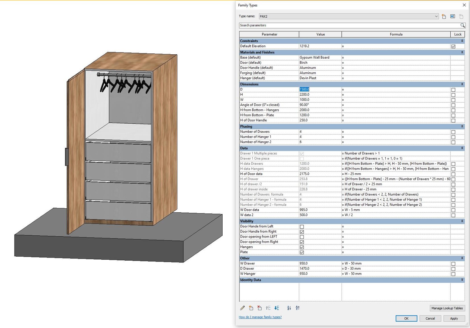 Revit Family Ikea Pax 3D - TurboSquid 1546243