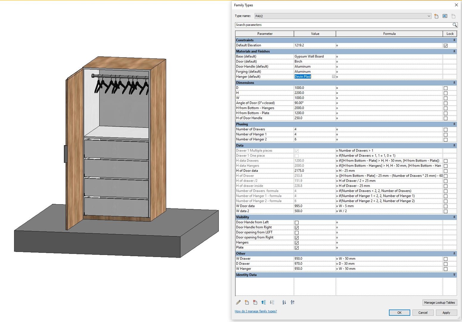 Revit Family Ikea Pax 3D - TurboSquid 1546243