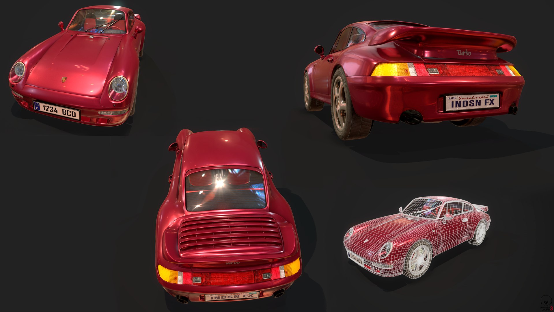 Porsche Turbo 993 3D Model - TurboSquid 1625211